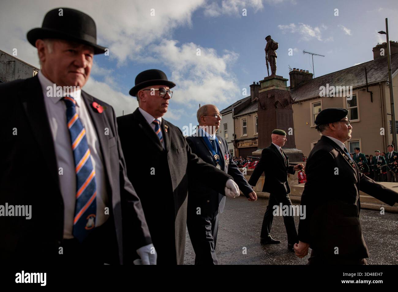 Veterans marching during a Remembrance Sunday service at the Cenotaph ...