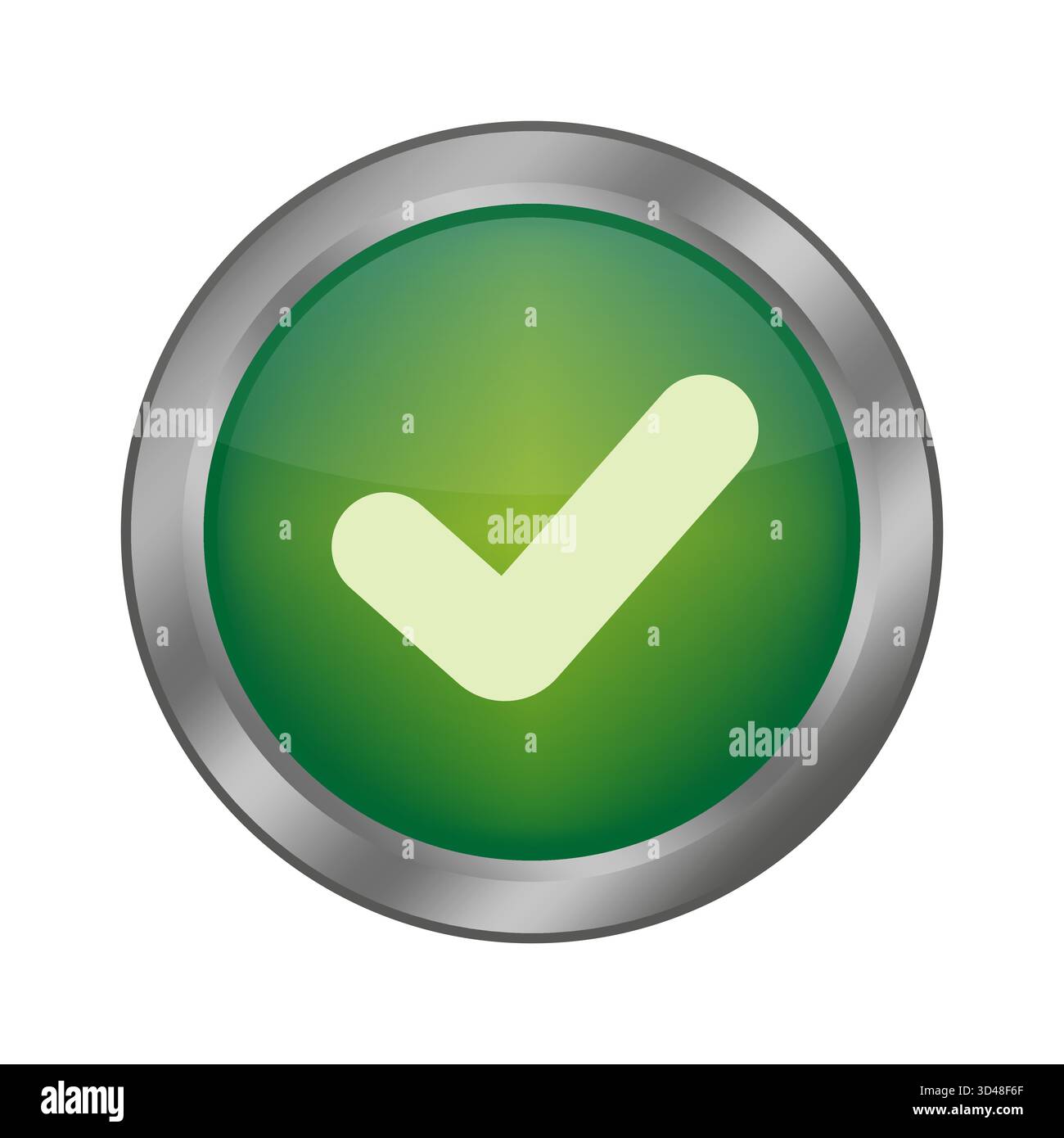 Green checkmark icon. Approval button vector. Circular confirmation ...