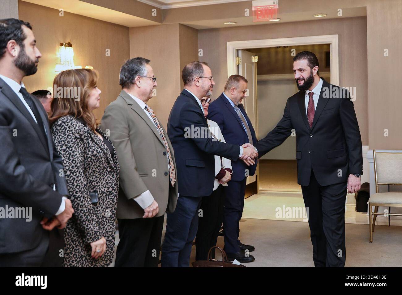 In this photo, released by the Syrian Presidency Press Office, Syrian ...