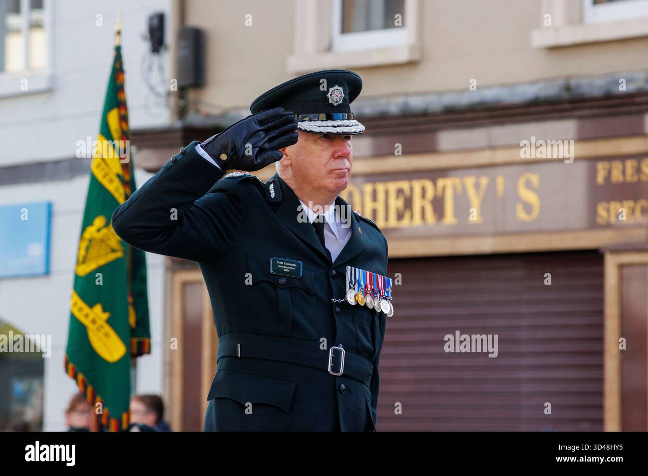 PSNI Chief Constable Jon Boutcher during a Remembrance Sunday service ...