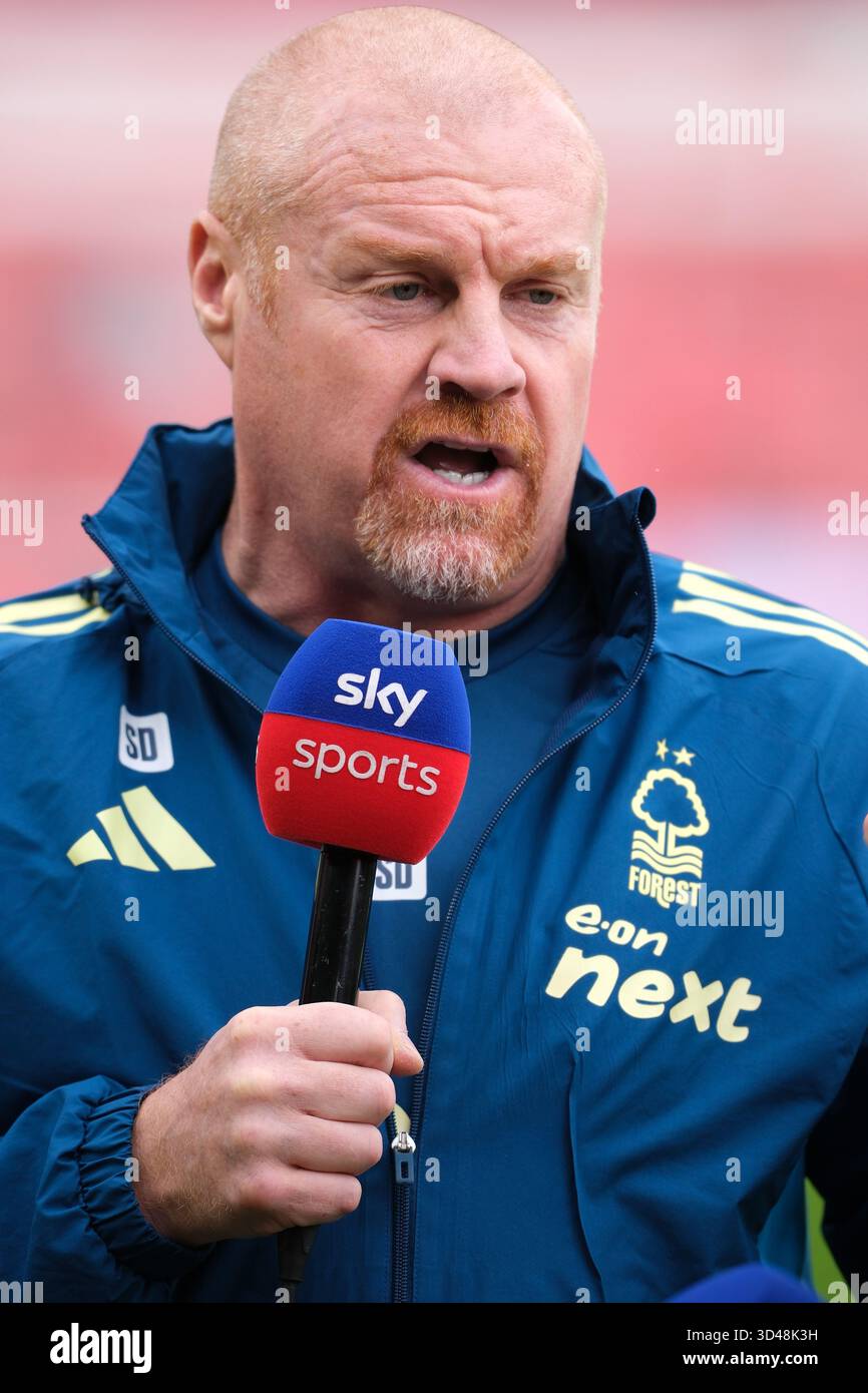 Nottingham Forest Head Coach Sean Dyche being interviewed by sky prior ...