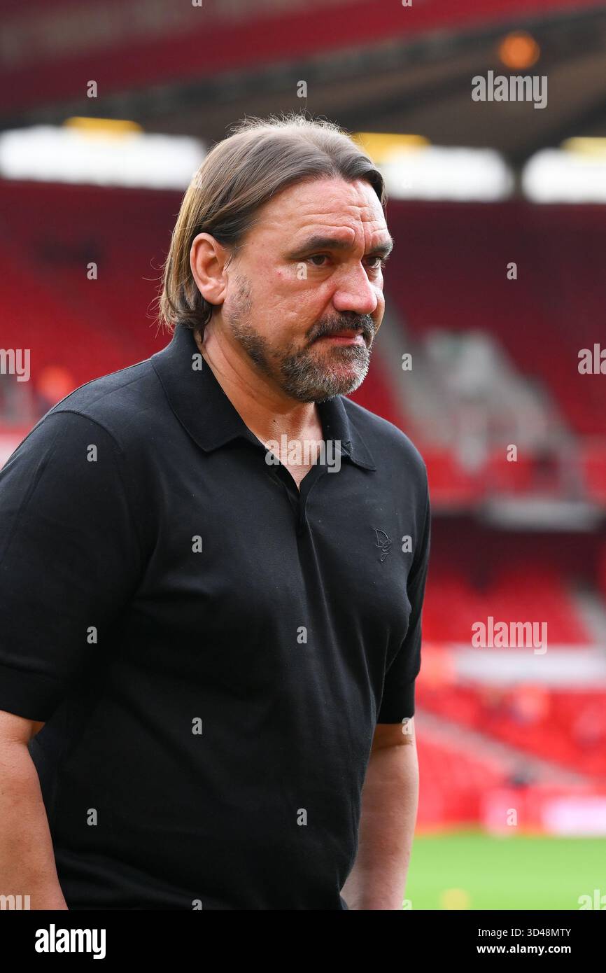 Daniel Farke, manager of Leeds United during the Premier League match ...