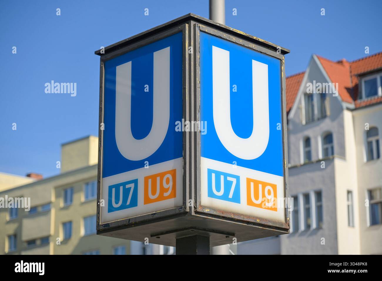 Schild, U-Bahn, U7 U9, Bundesallee, Schöneberg, Berlin, Deutschland *** Sign, U Bahn, U7 U9 ...