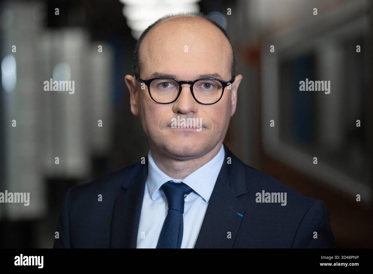 Portrait of french Deputy Minister for Industry Sebastien Martin, looks ...