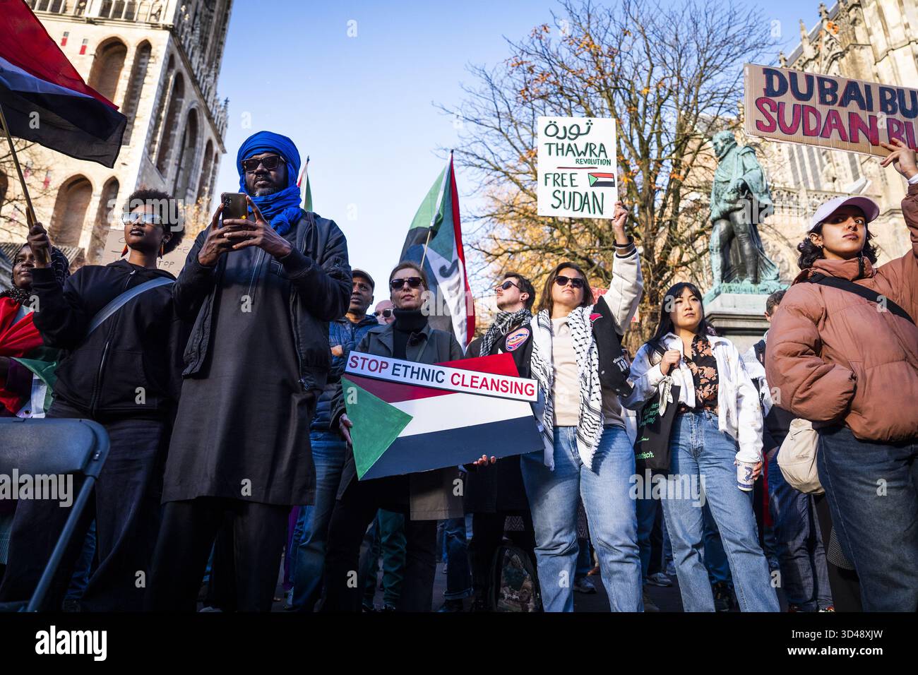 UTRECHT - A demonstration for Sudan took place at Domplein square due to the ongoing war in the ...