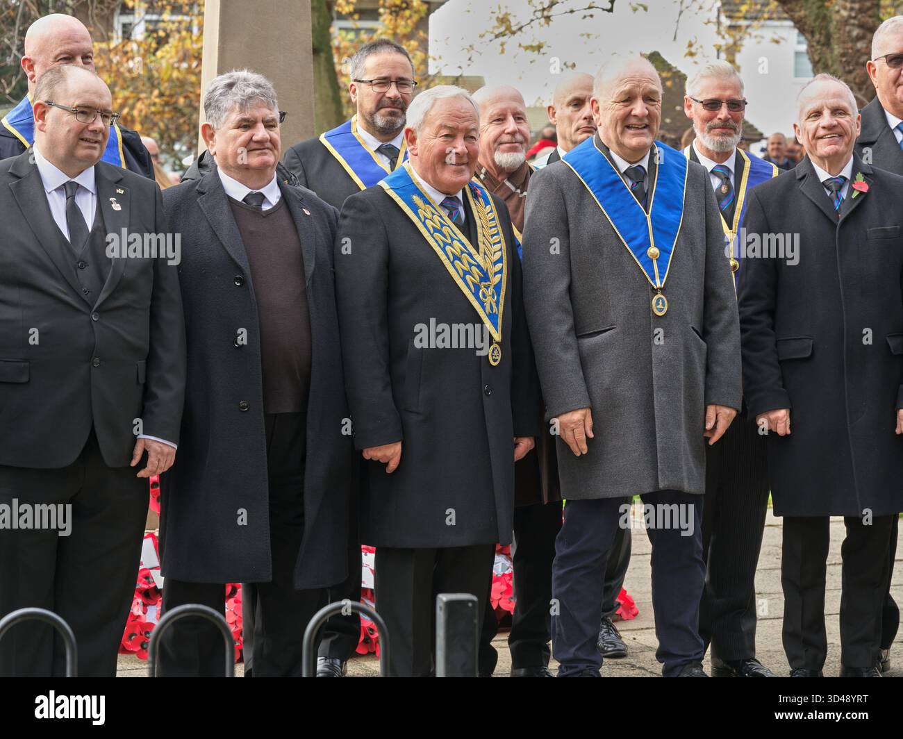 Masonic members pose for a photo on Remembrance Sunday, 9th November ...