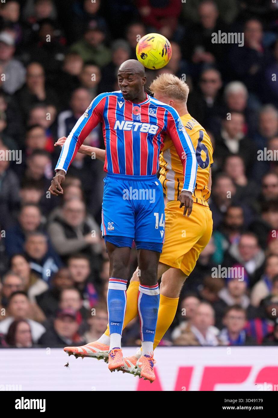 Crystal Palace's Jean-Philippe Mateta and Brighton and Hove Albion's ...