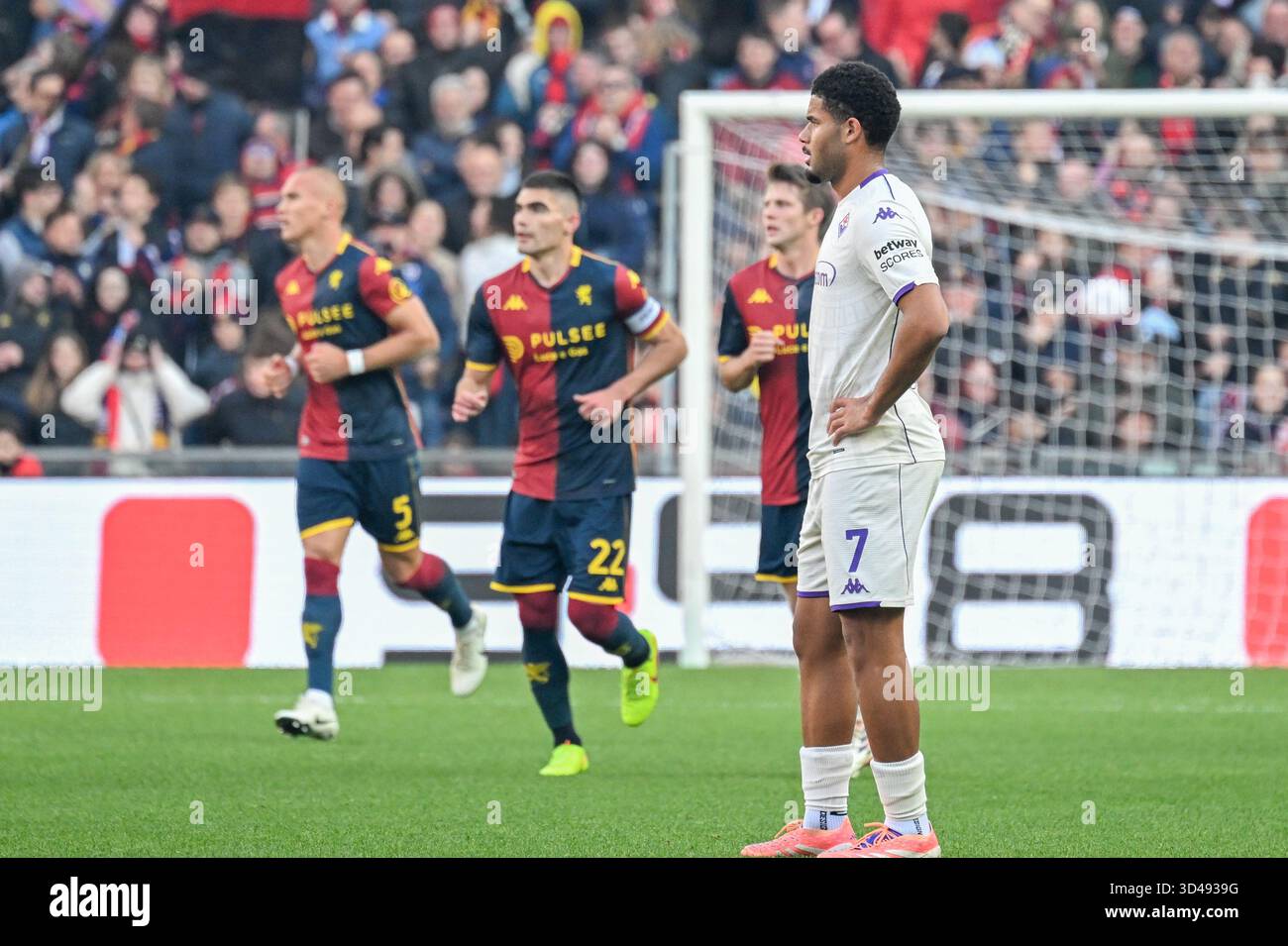 Fiorentina's Simon Sohm delusion during the Serie A soccer match ...