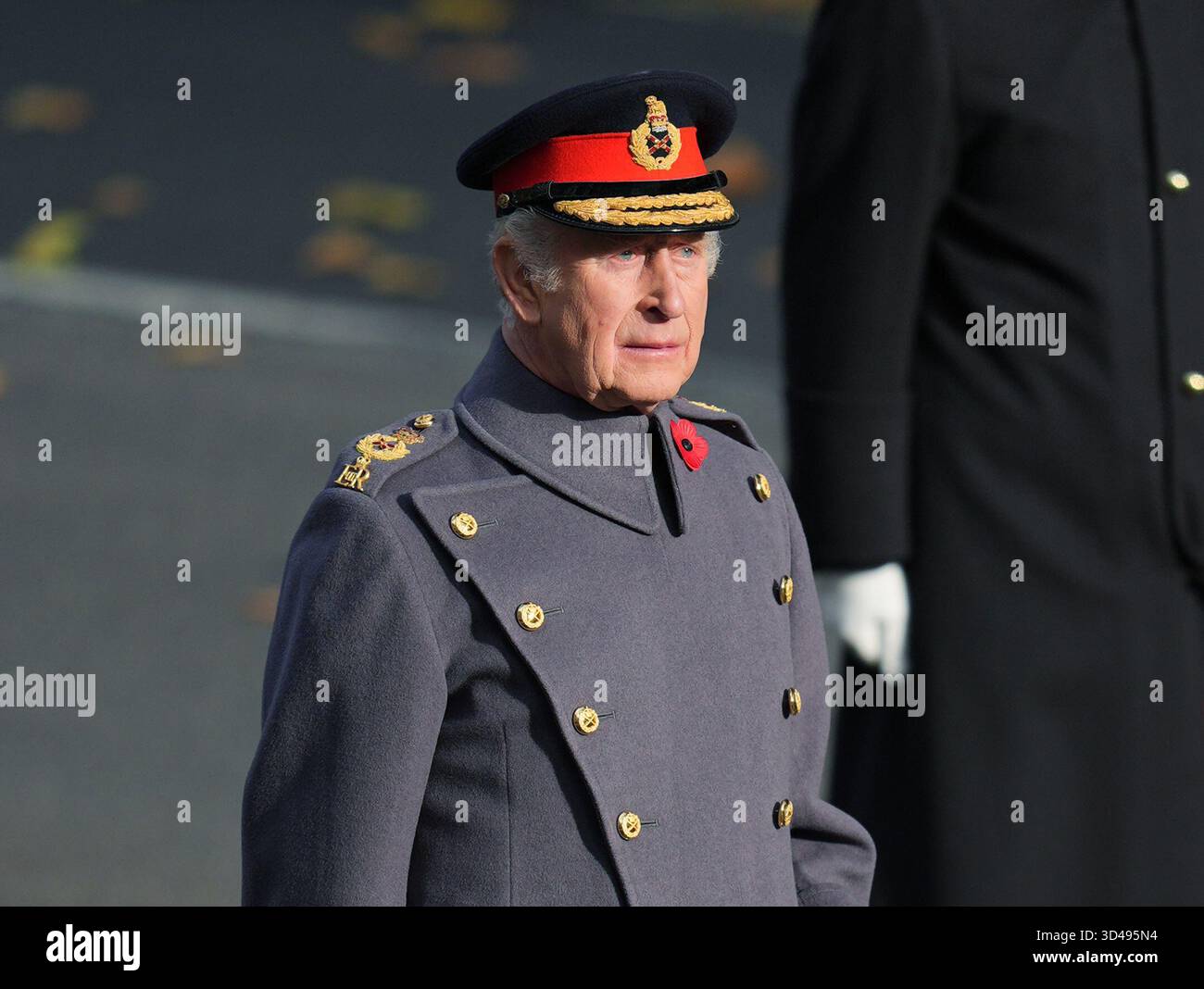 King Charles III at the Remembrance Sunday service at the Cenotaph in ...
