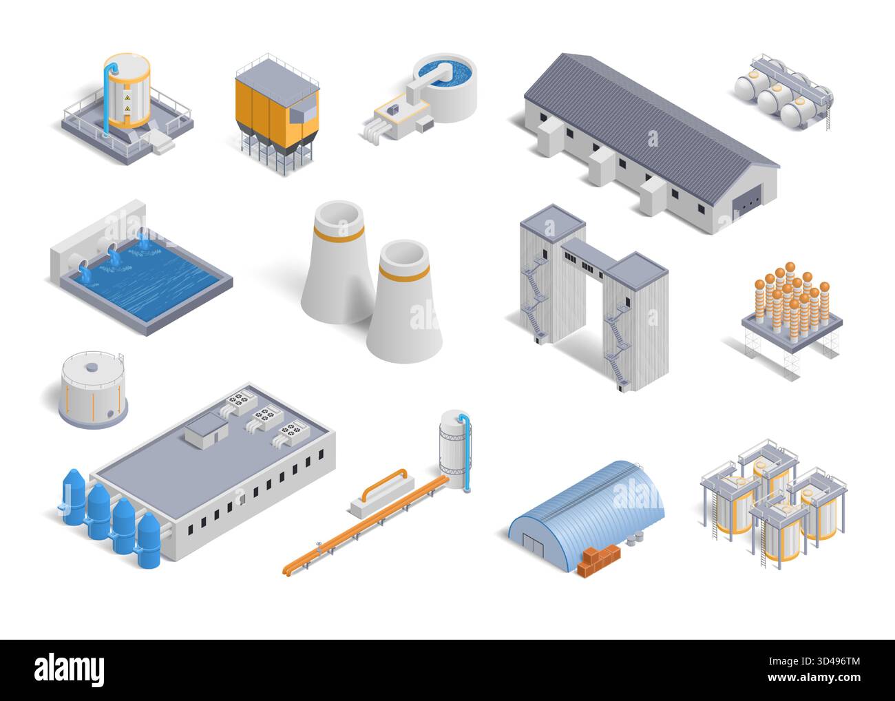 Gas factory water tower Cut Out Stock Images & Pictures - Alamy