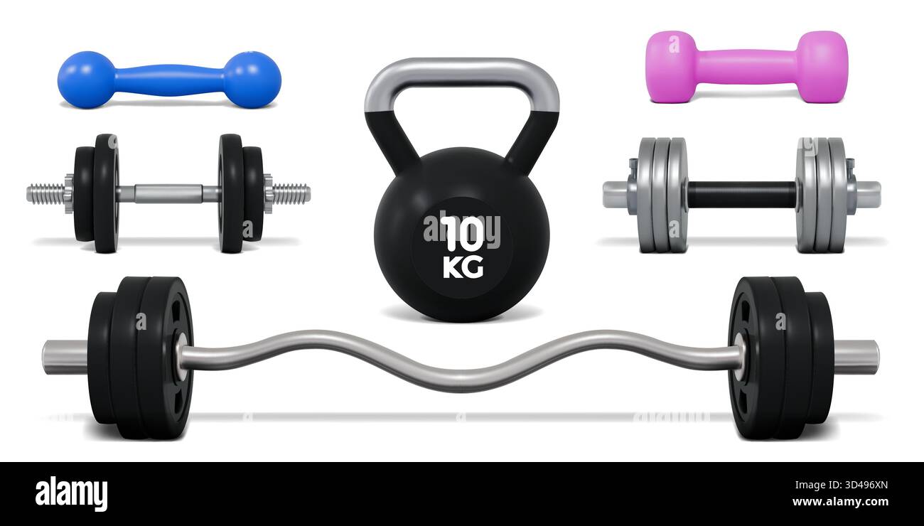 Set gym elements isolated hi-res stock photography and images - Alamy