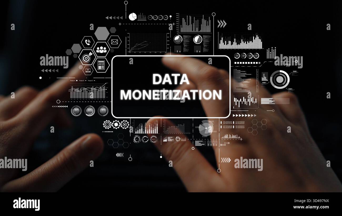 Hands engaging smart data visualization hi-res stock photography and ...