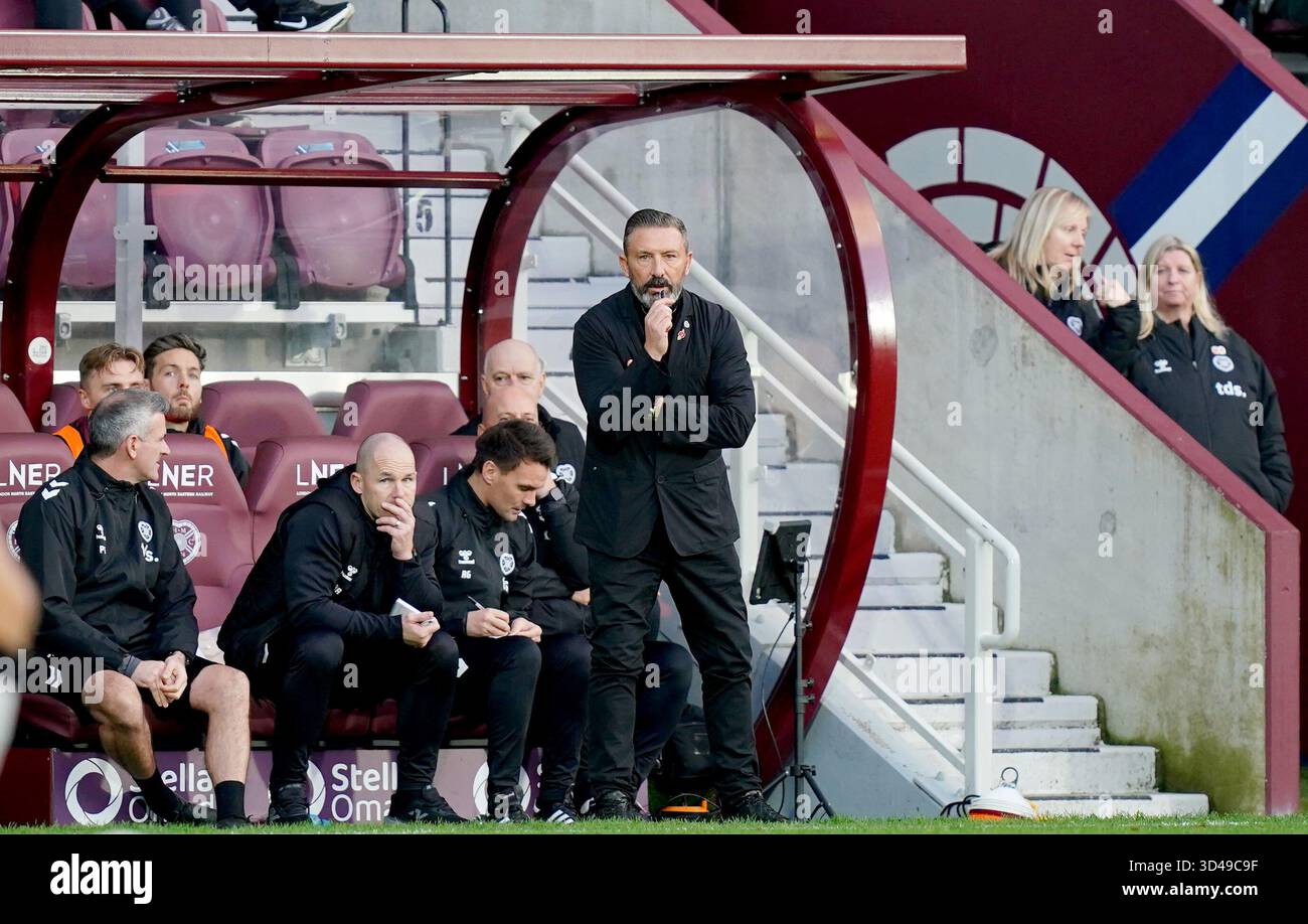 Heart of Midlothian manager Derek McInnes during the William Hill ...