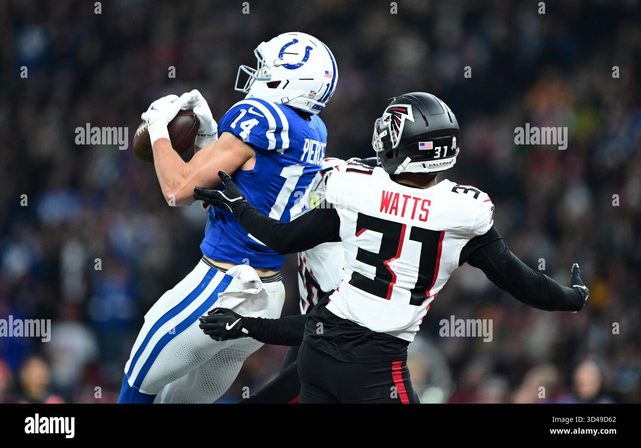 from left Alec Pierc (Colts), Xavier Watts Berlin, November 9, 2025 ...