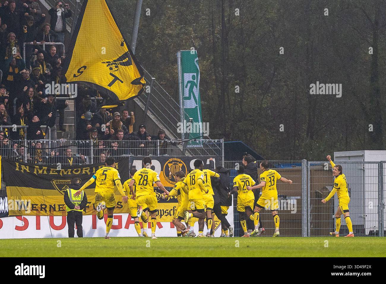 Goal celebration for the 1:3 final score, VFB Stuttgart II vs ...
