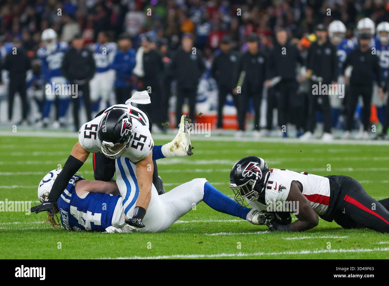Jalon Walker (Atlanta Falcons, #11) with Tyler Warren (Indianapolis ...