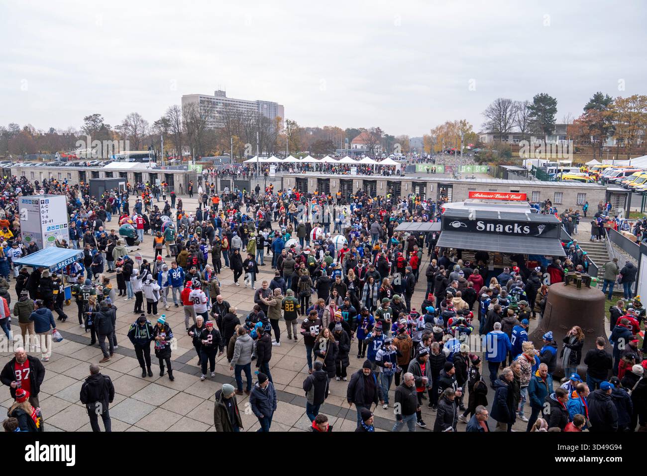 Large crowds of fans in front of the stadium before NFL International ...