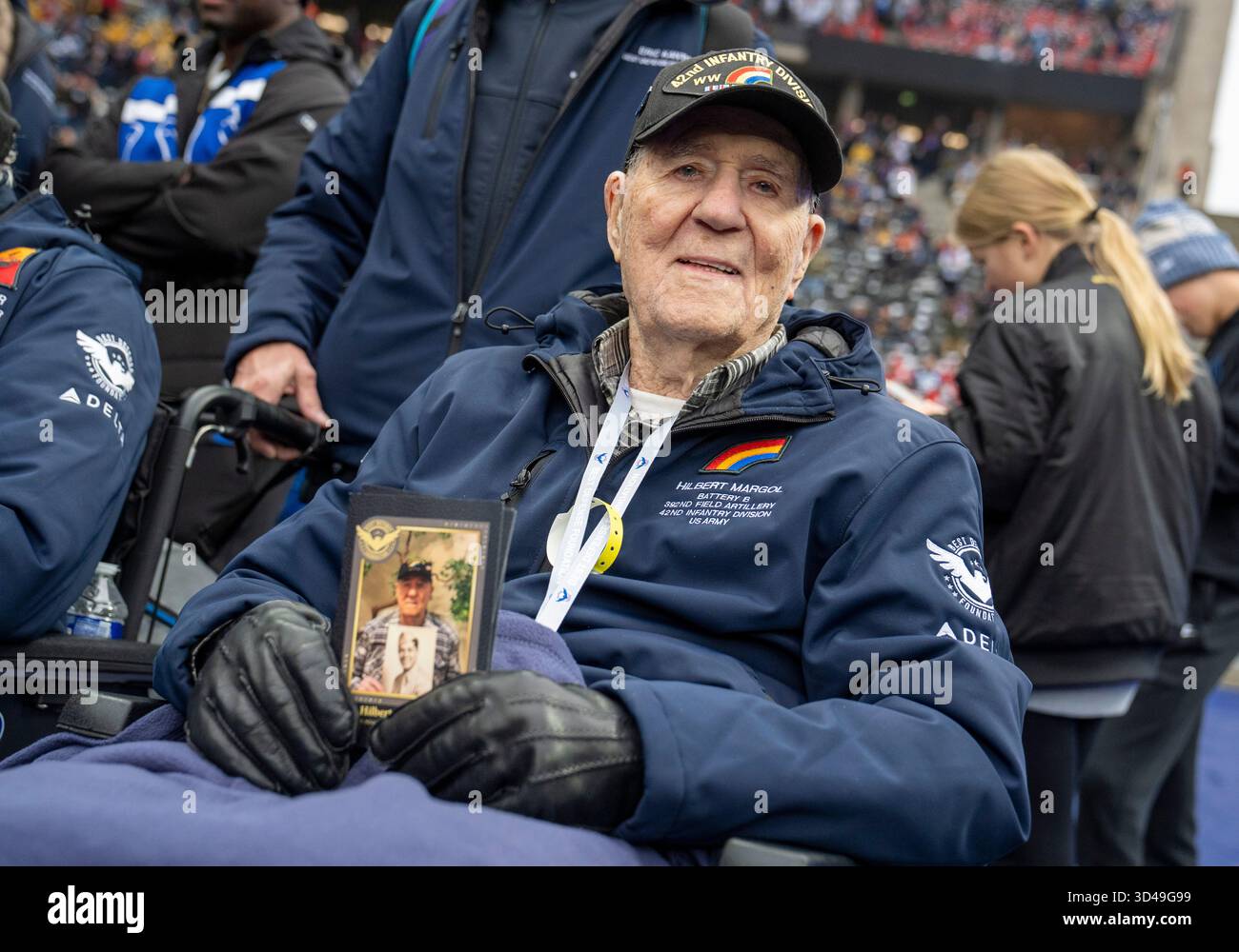 US veteran Hilbert Margol (101) at NFL International game between the ...