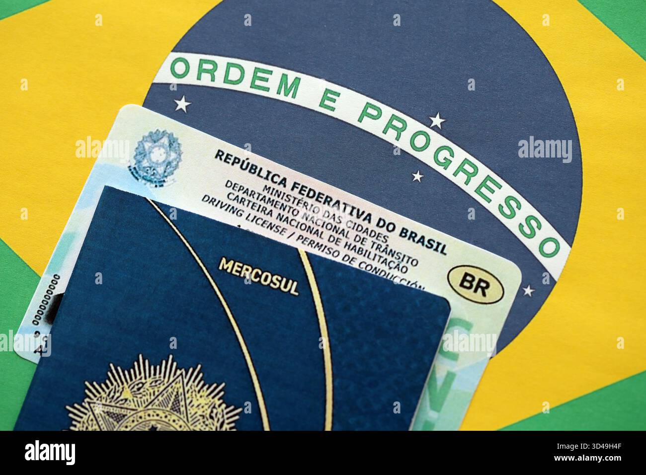 Brazil National Drivers License for a motor vehicle with passport on ...