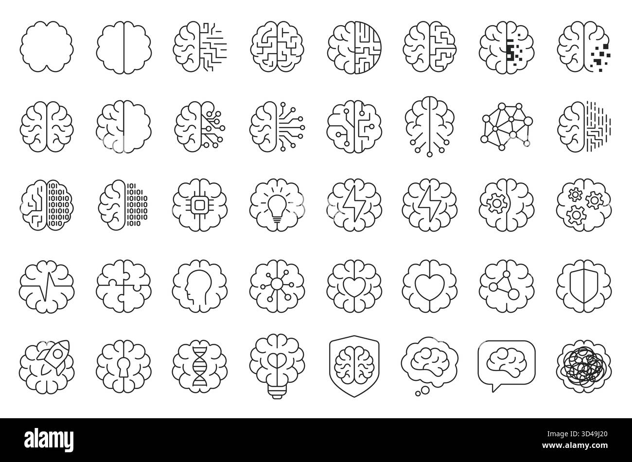 Neural network ai set Cut Out Stock Images & Pictures - Alamy