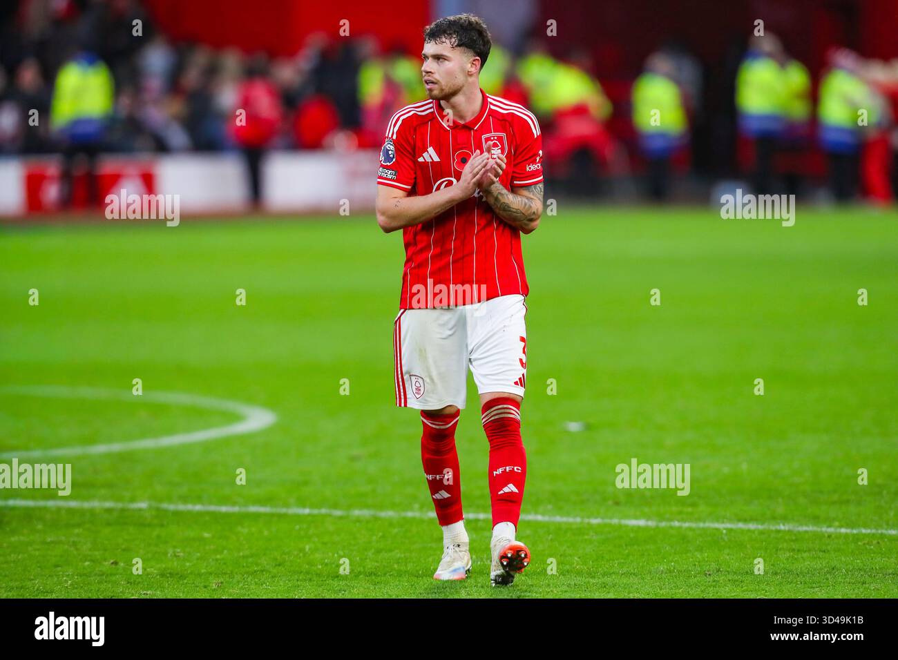 Neco Williams Of Nottingham Forest applauds the fans during the ...