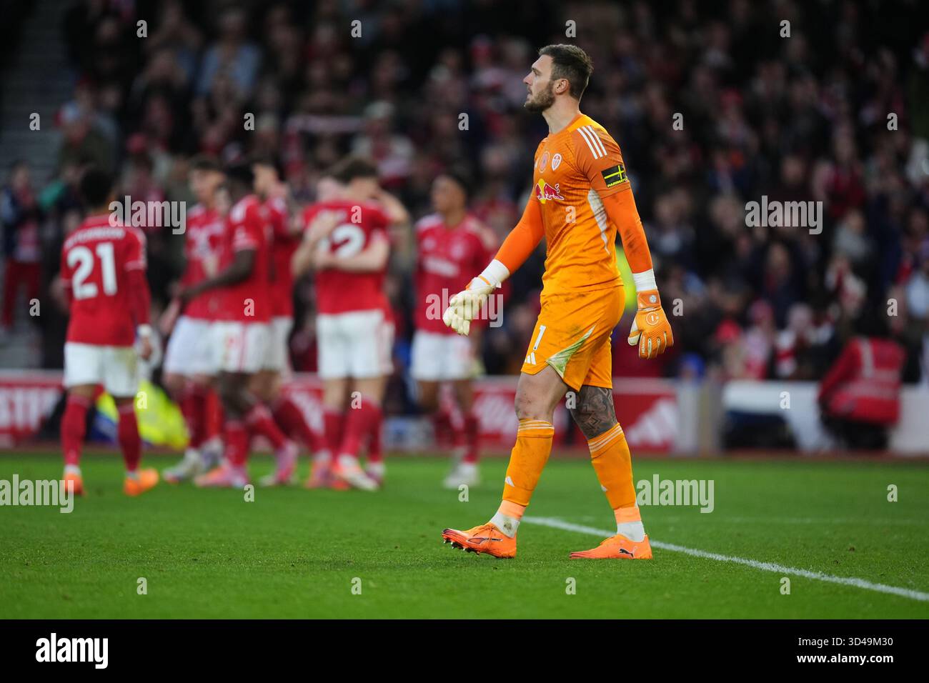 Leeds United goalkeeper Lucas Perri looking dejected after Nottingham ...
