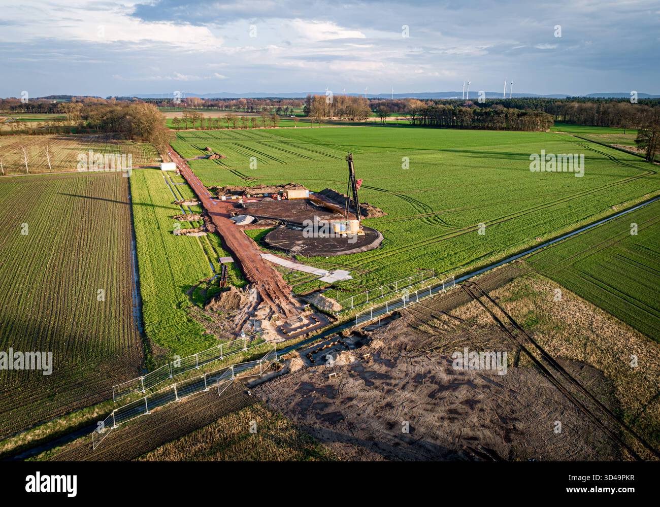 Windkraft - Repowering, Bauplatz für Fundament und Sockel einer neuen ...