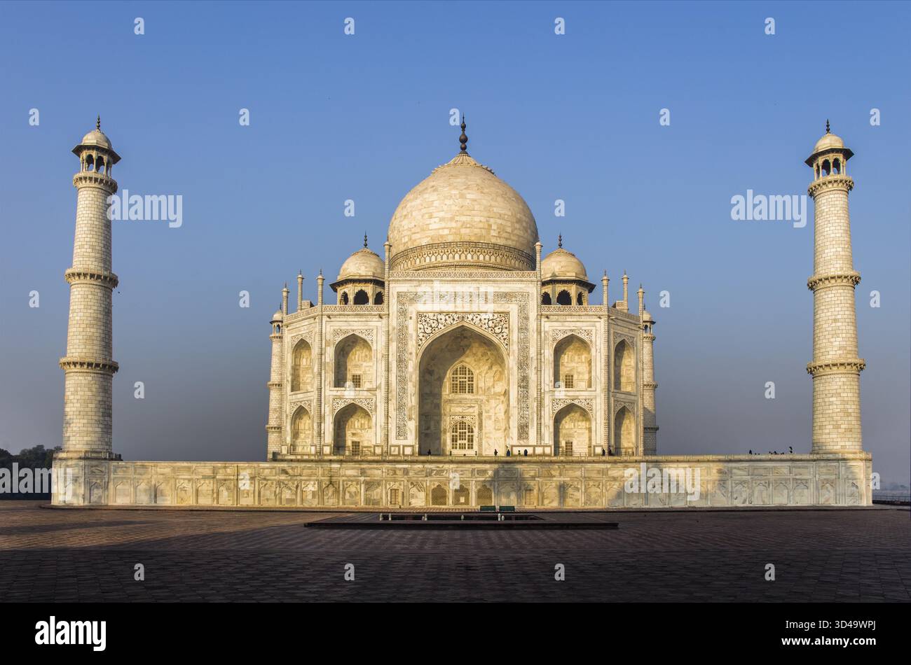 Taj Mahal after sunrise, most famous building of the Mughal period in ...