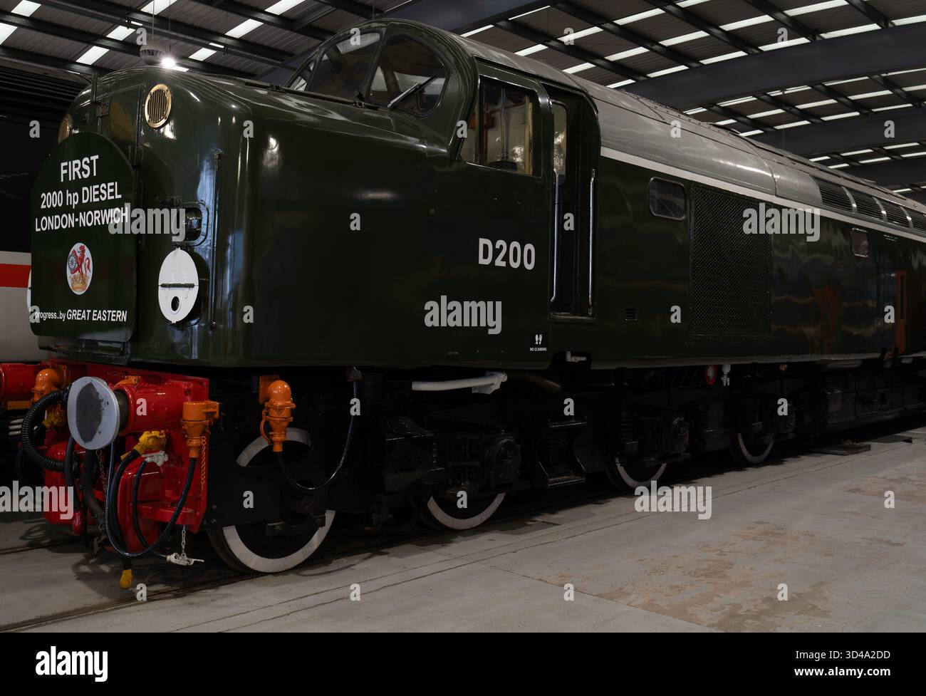 Historic Class 40 diesel locomotive D200 in railway depot Stock Photo ...