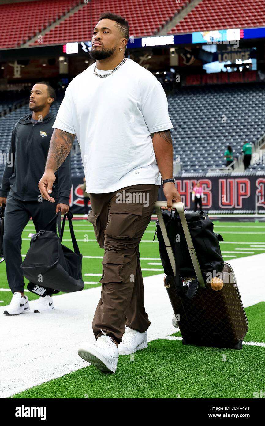 Jacksonville Jaguars defensive tackle Austin Johnson arrives prior to ...