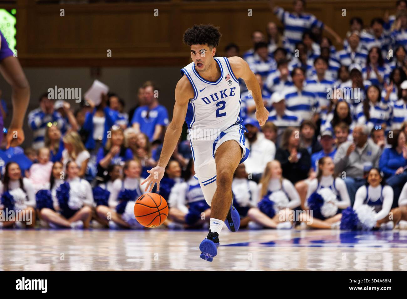 Duke's Cayden Boozer (2) handles the ball during an NCAA college ...
