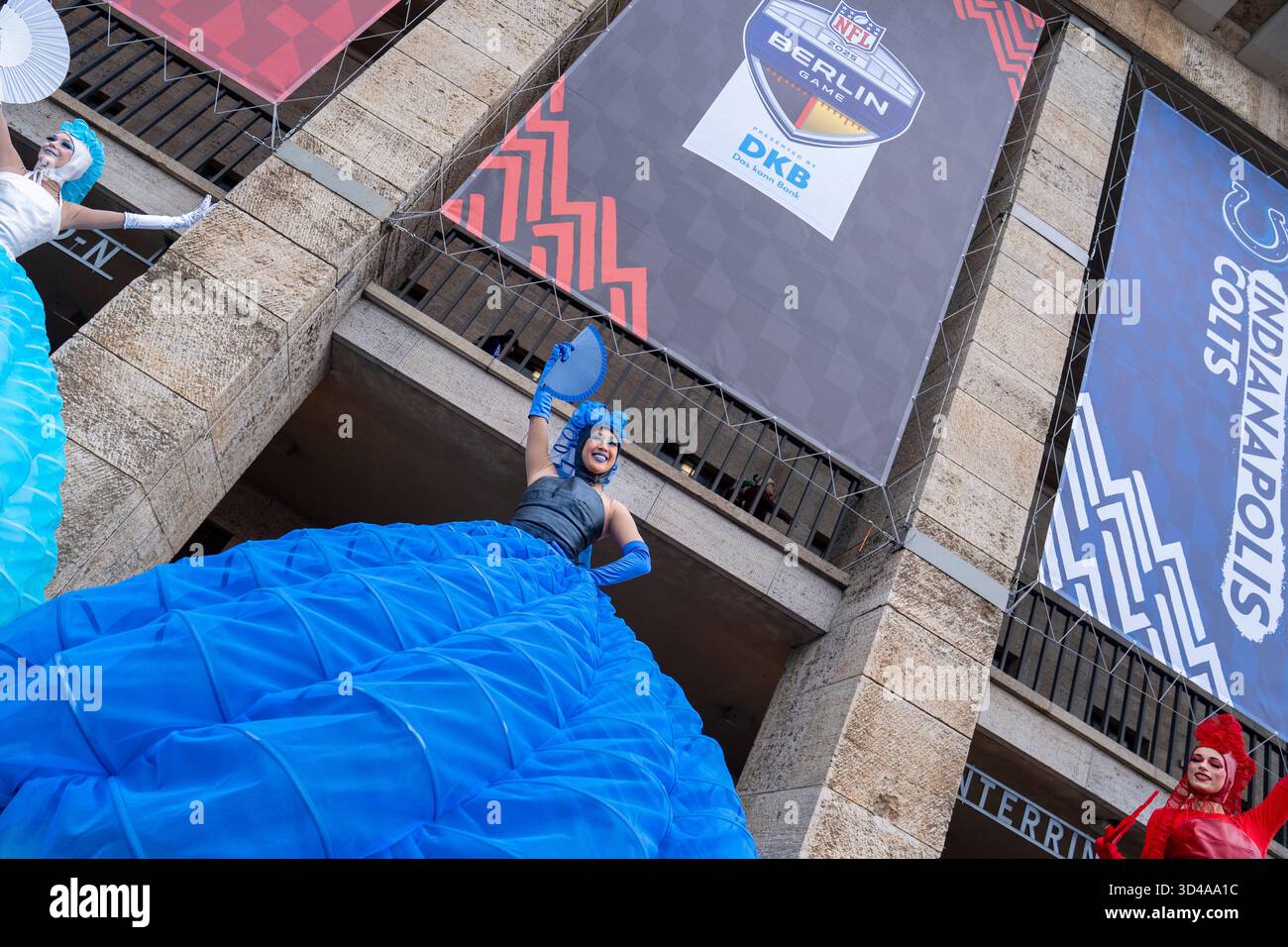 Entertainment by dancers in front of the stadium before NFL ...