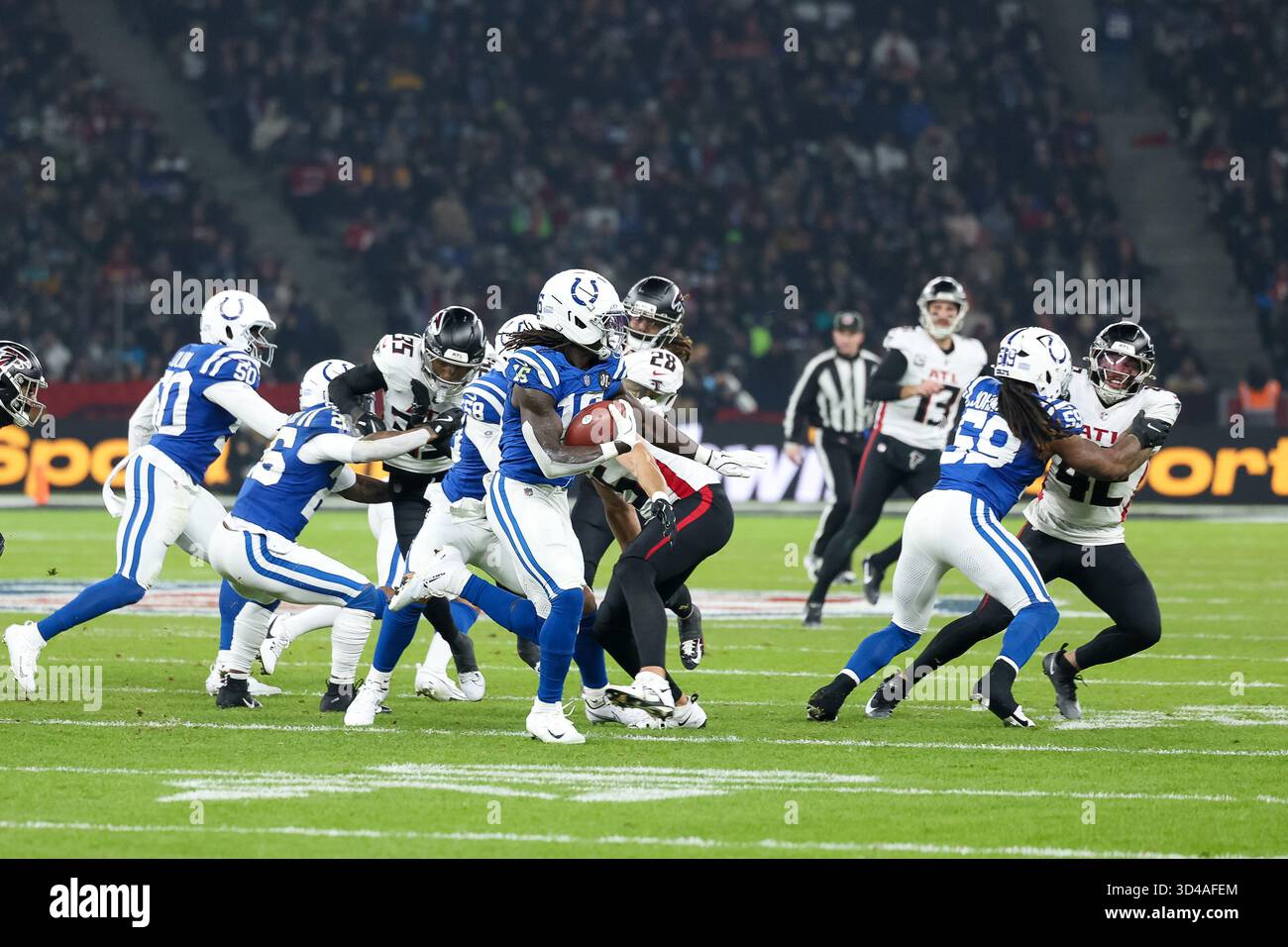 Ashton Dulin (Indianapolis Colts, #16) with ball, with Mike Ford ...