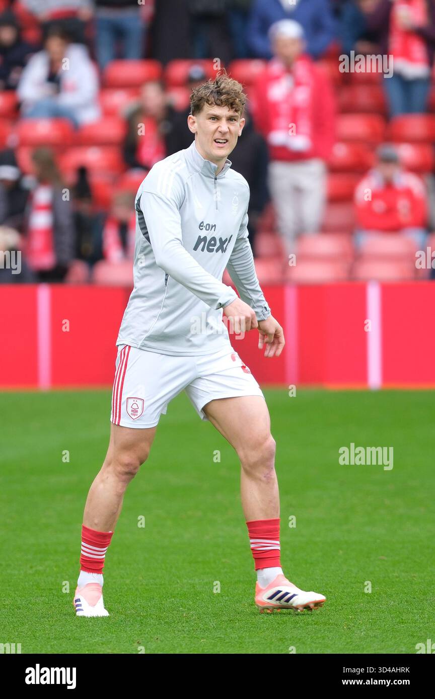 Ryan Yates of Nottingham Forest during the pre-match warm-up during the ...