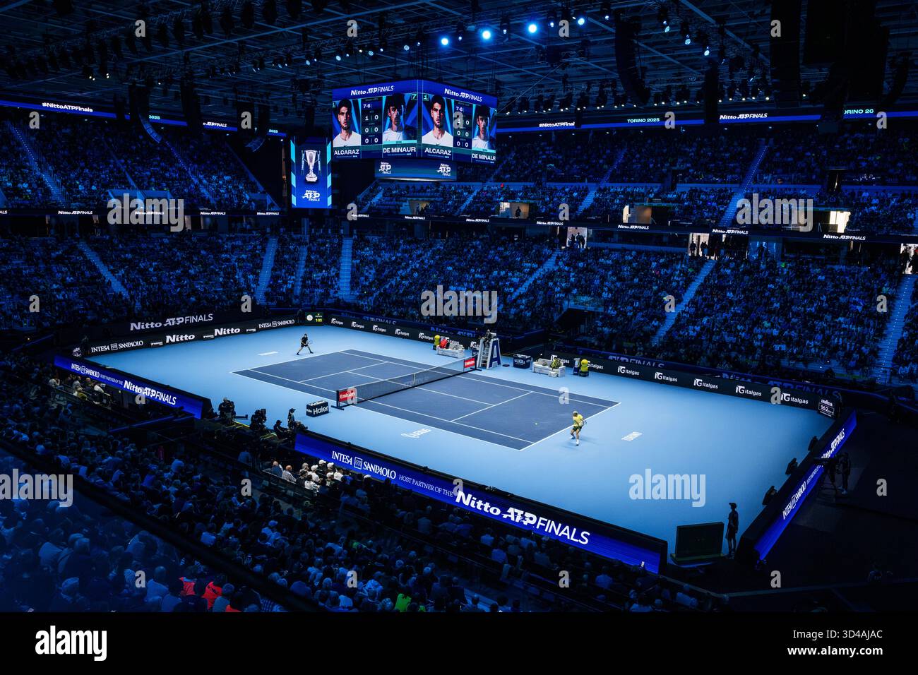 A general view of Inalpi Arena is seen during his round robin singles ...