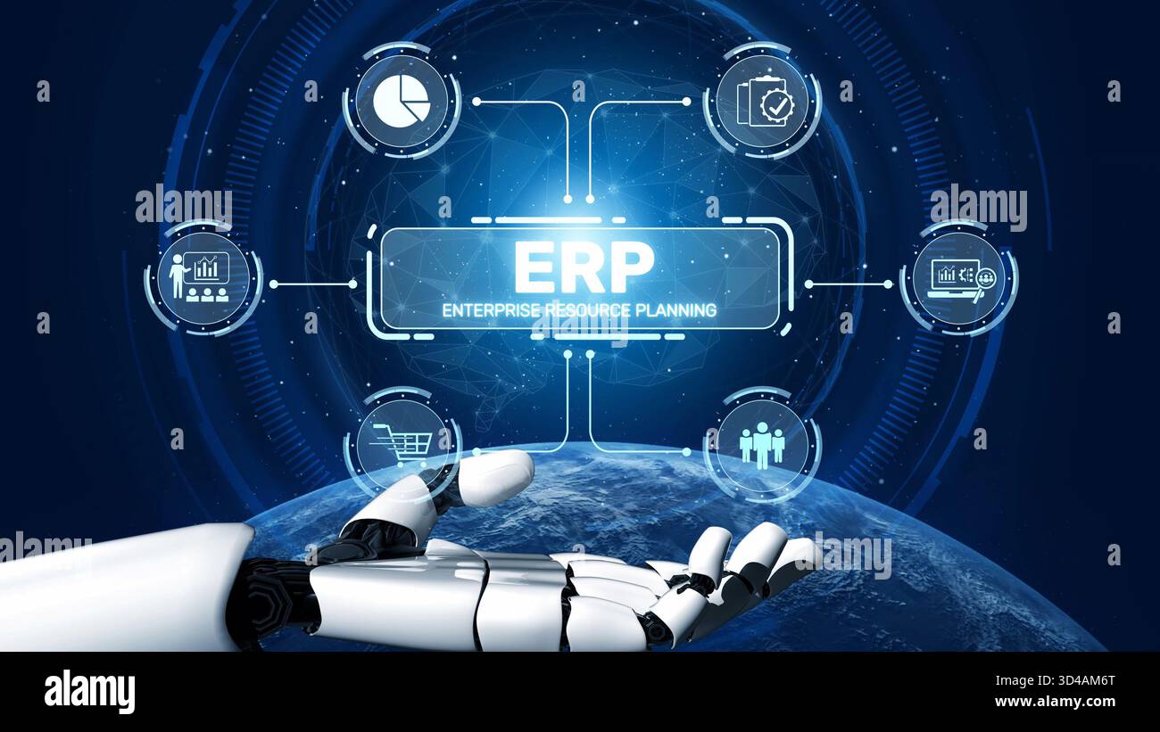 ERP platform visual showing centralized system for enterprise resource ...