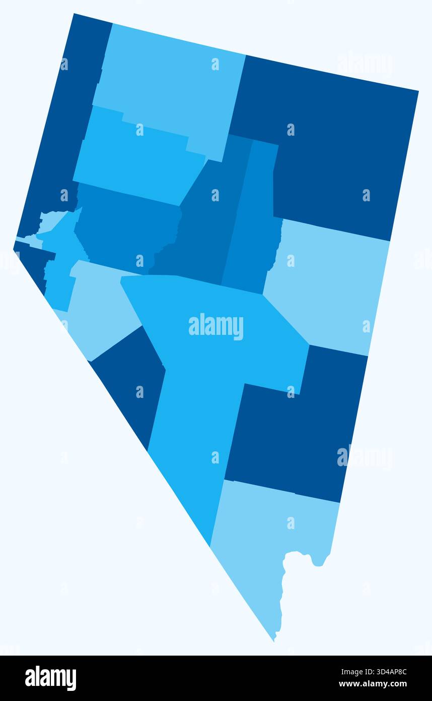 Map of Nevada with counties. A simple state border map with county ...