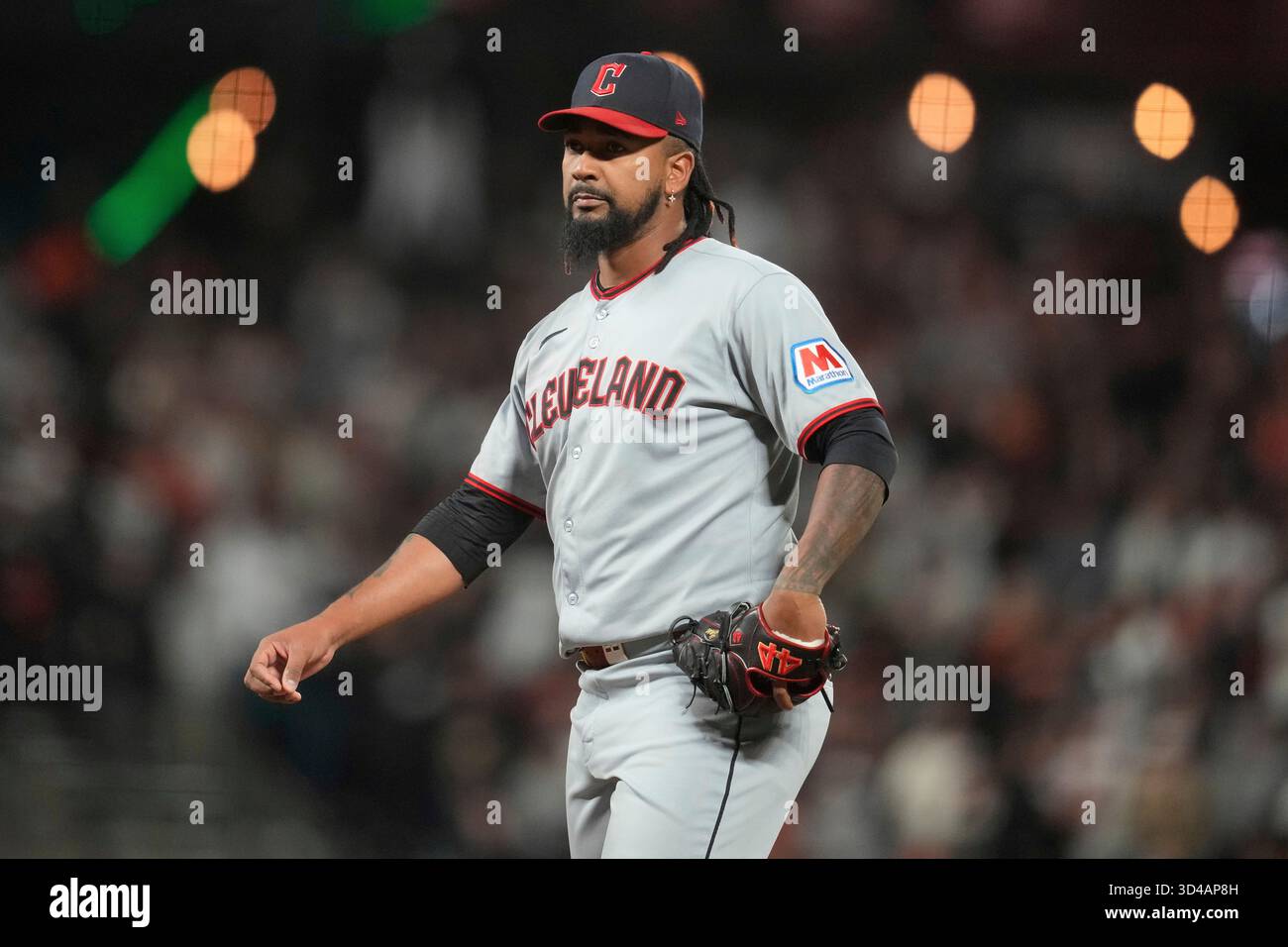 FILE - Cleveland Guardians pitcher Emmanuel Clase during a baseball ...