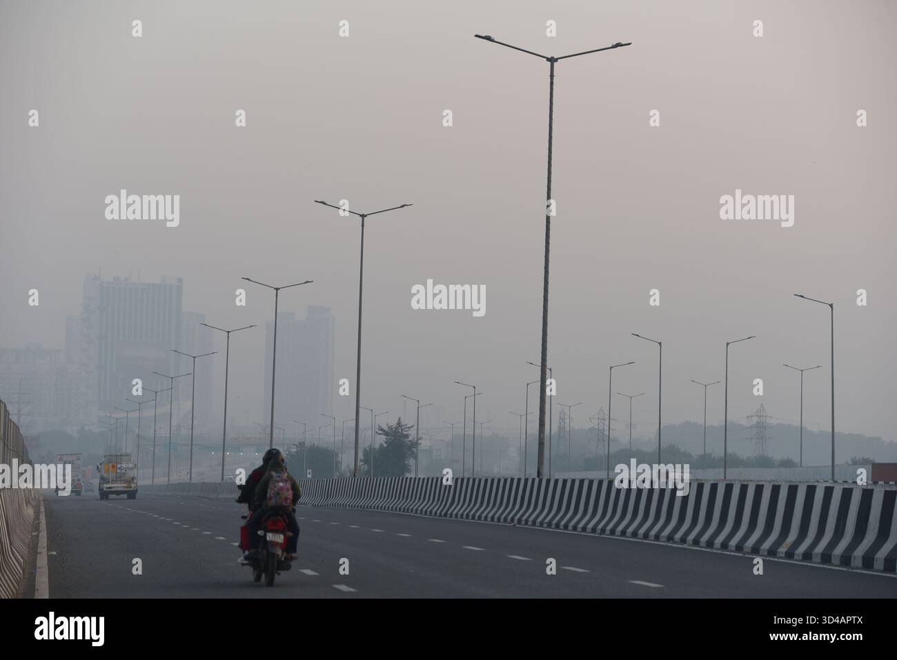 GURUGRAM, INDIA - NOVEMBER 9: A thick layer of smog engulfed on the ...