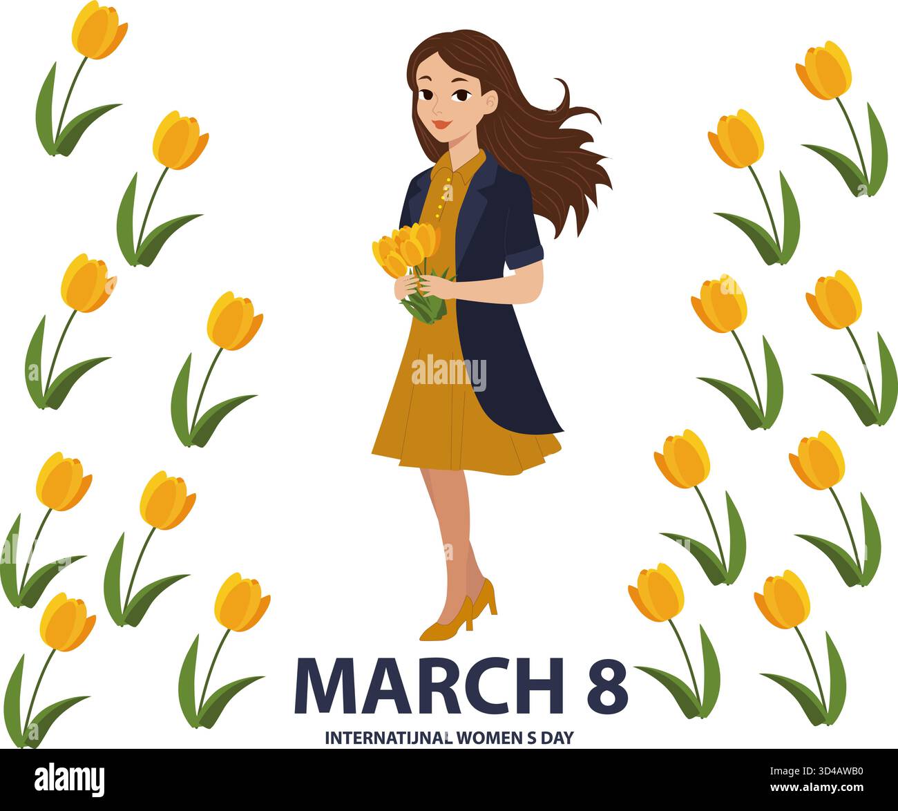 Tulips flowers design Cut Out Stock Images & Pictures - Alamy