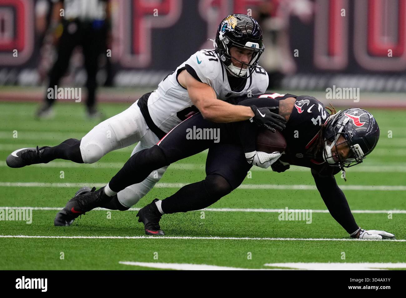 Houston Texans cornerback Derek Stingley Jr. (24) runs the ball after ...