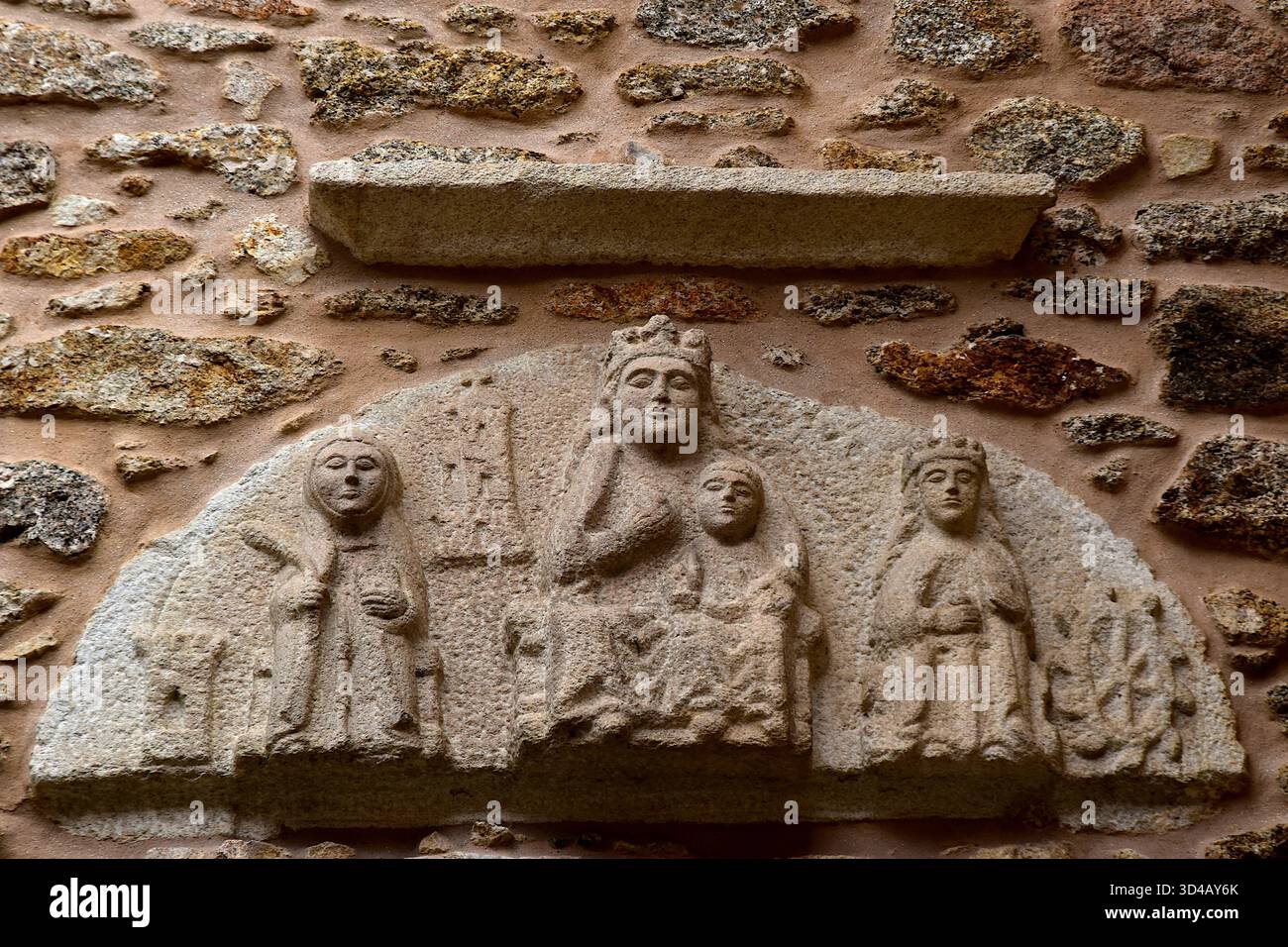 Bas-relief on the facade of the Santa Barbara Convent of La Coruña in ...