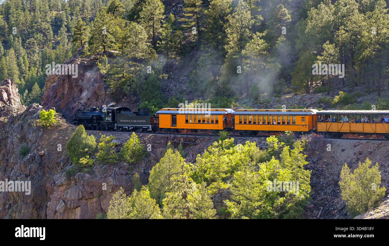 Durango, Colorado, USA - 23 May 2025: Steam engine on the Durango and ...