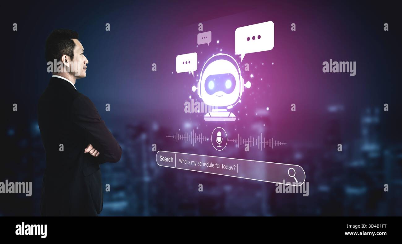 AI assistant with voice chat interface, combining smart chatbot, voice ...