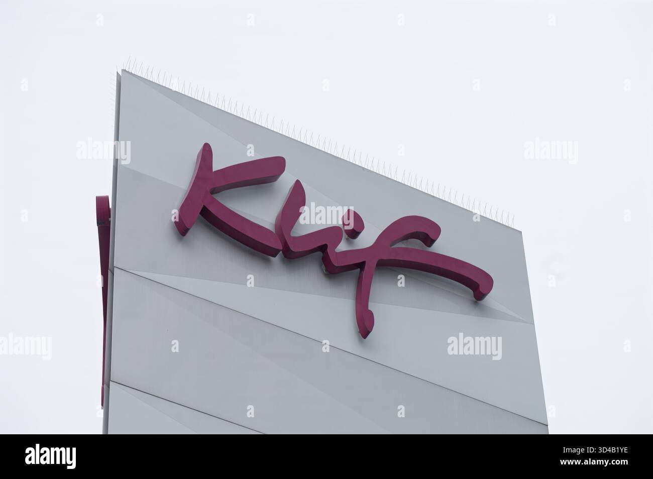 Purple logo of Dom Mody Klif - fashion house at Okopowa Street Stock ...