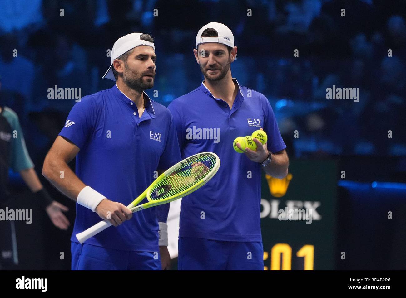 Andrea Vavassori and Simone Bolelli (Italy) during the match againts Julian Cash and Lloyd ...
