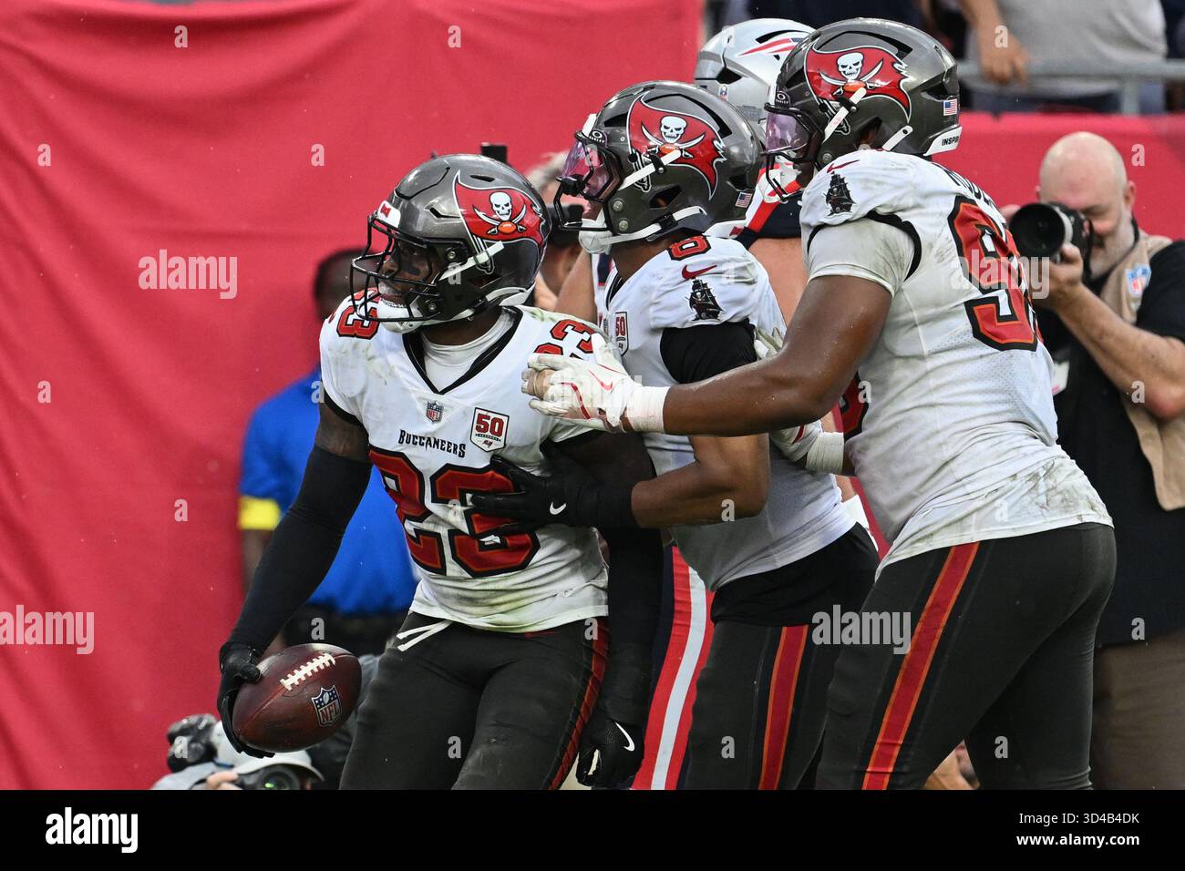 Tampa Bay Buccaneers safety Tykee Smith (23) celebrates after making an ...