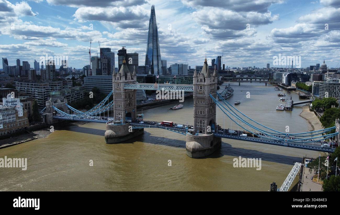 Aerial view of the tower bridge in London Stock Photo - Alamy