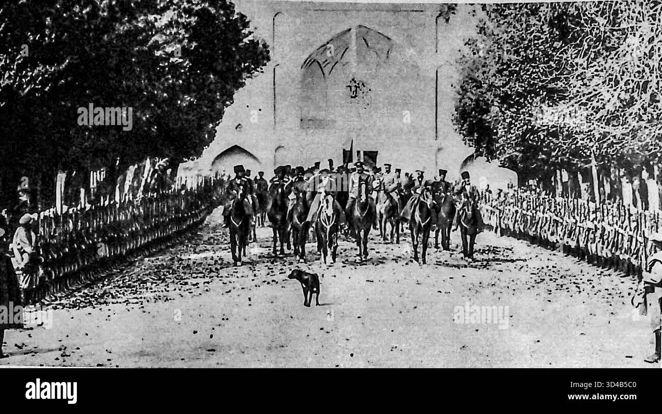 Russian Cossacks enter the city of Kazvin (Qazvin) in Persia (Iran ...