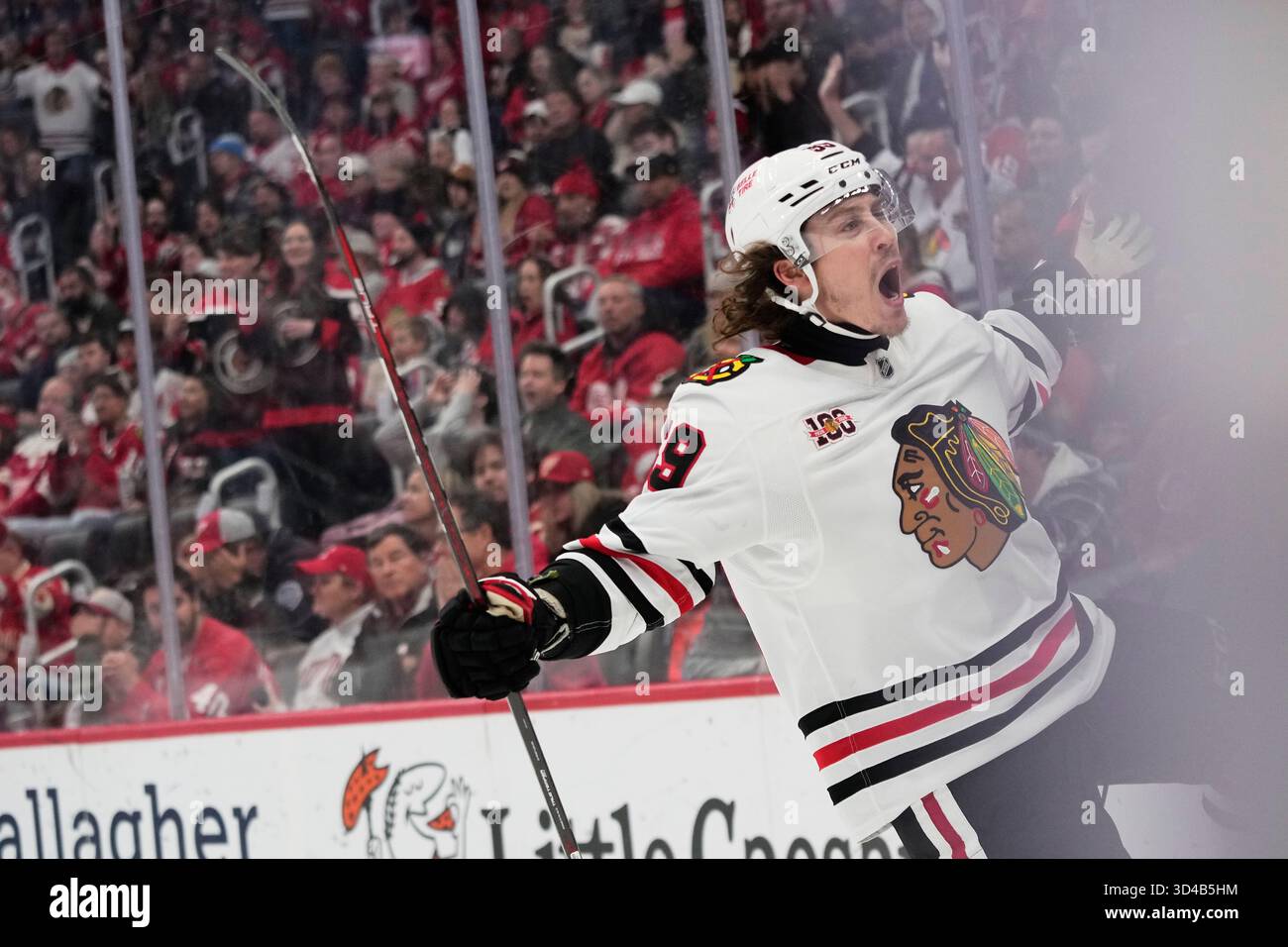 Chicago Blackhawks left wing Tyler Bertuzzi celebrates after scoring ...